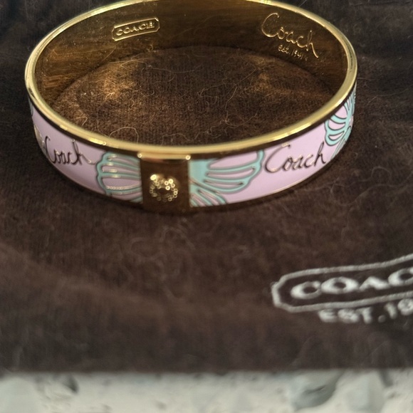 Coach | Accessories | Coach Pink And Gold Floral Bangle | Poshmark